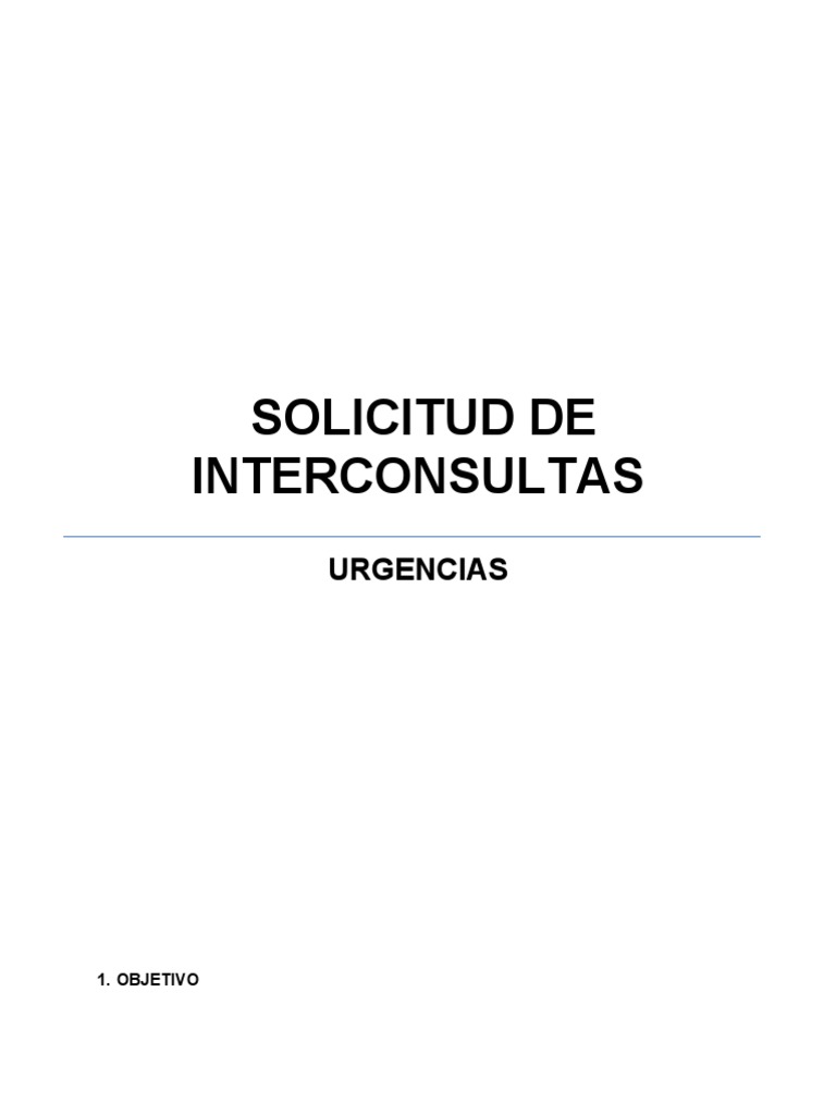 Protocolo para Solicitud de Interconsultas | PDF | Hospital ...