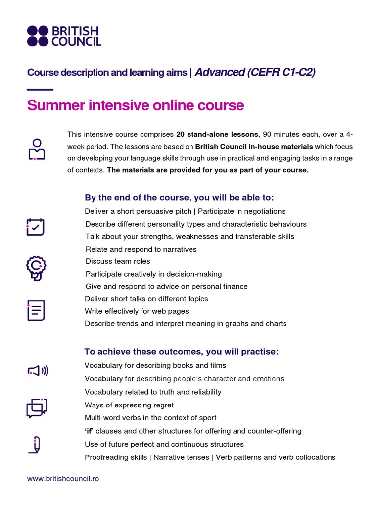 Advanced Online English Course C1-C2 | PDF | Career & Growth | Foreign ...