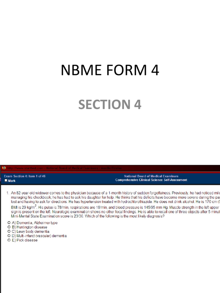 NBME Form 4: Exam Prep Guide | PDF