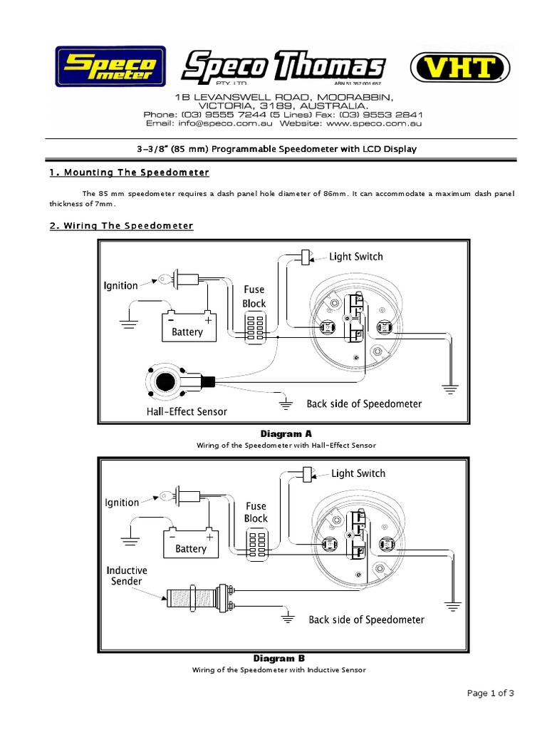 The 85 MM Speedometer Requires A Dash Panel Hole Diameter of 86mm. It ...