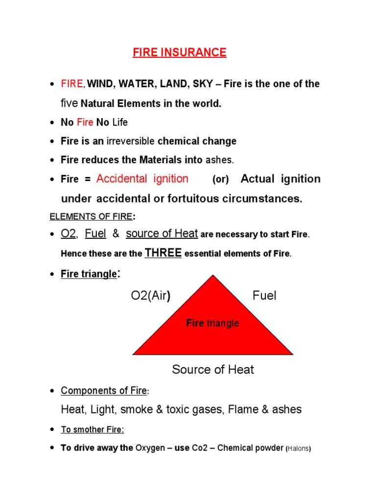 Fire Insurance:: O2 (Air) Fuel | Download Free PDF | Fires | Insurance