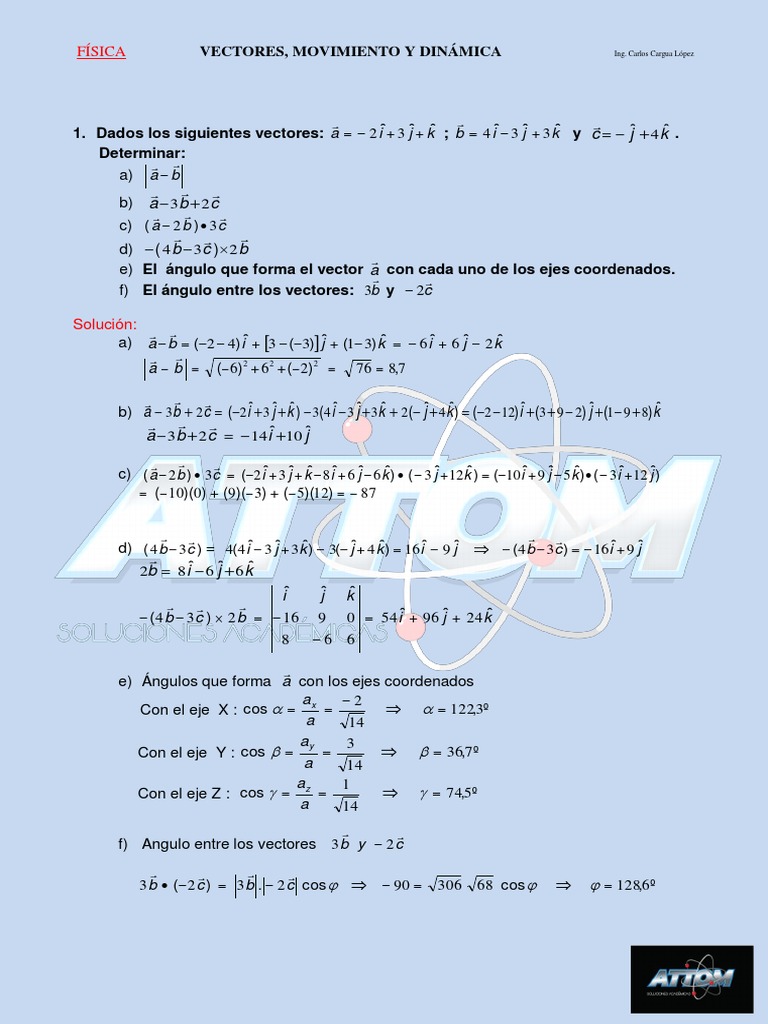 Vectores - Movimiento - Dinámica | PDF | Vector Euclidiano | Velocidad