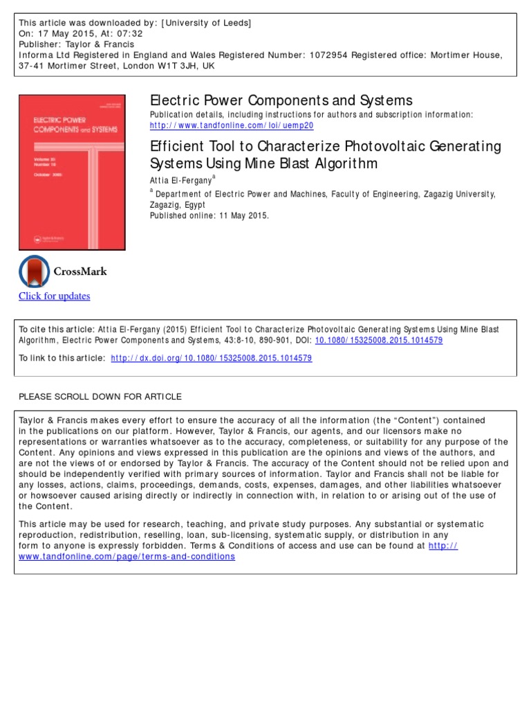 Electric Power Components and Systems: Click For Updates | PDF ...