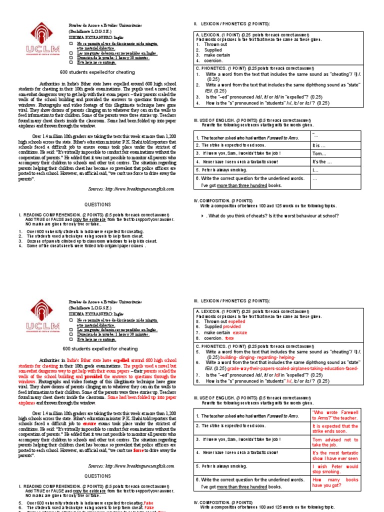 2015 600 Students Expelled For Cheating | PDF | Test (Assessment ...