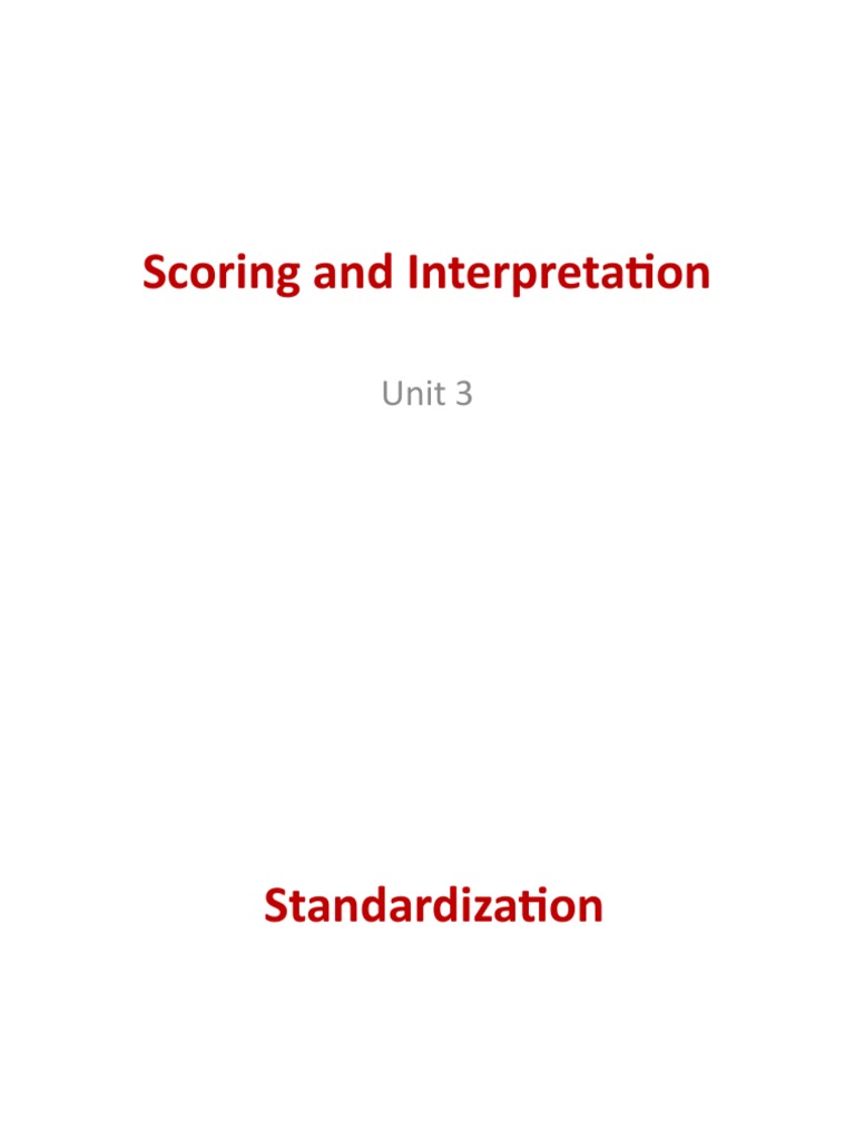 Scoring and Interpretation - Part 3 | PDF | Standard Score ...