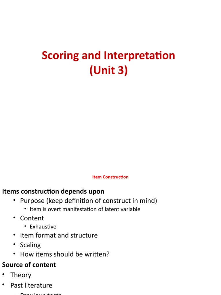 Scoring and Interpretation - Part 2 | PDF | Validity (Statistics ...