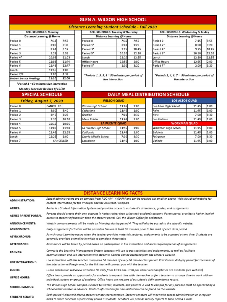Final Bell Schedule Rev2 Students 2020-21 | PDF | Websites | Teachers