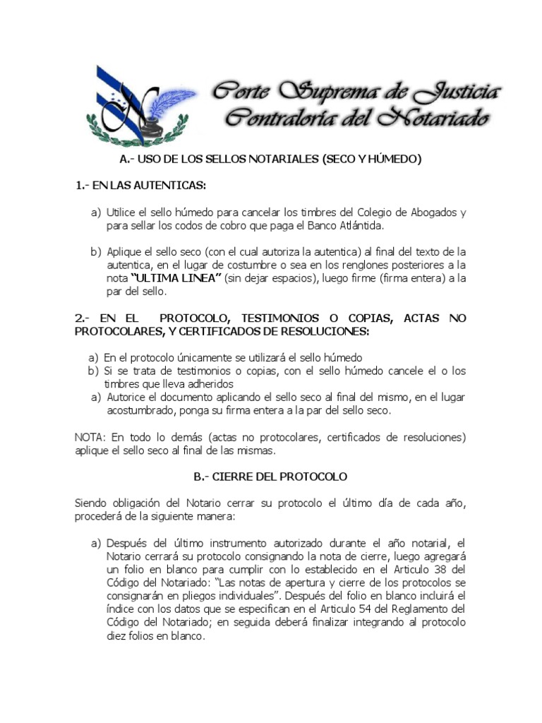 Sello Notarial En Carta
