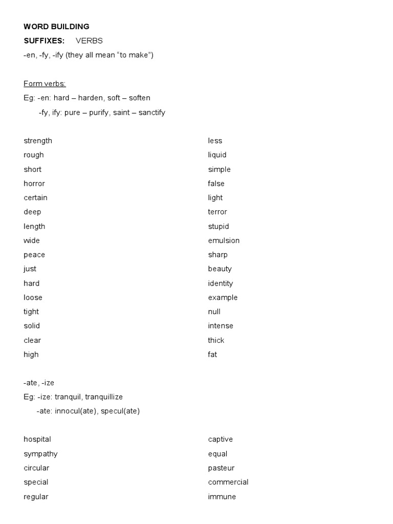 Word Building Verbs | PDF | Morphology | Linguistic Typology