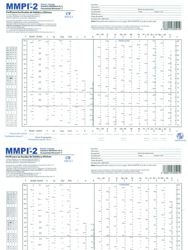 MMPI-2 Gràficas PDF | PDF