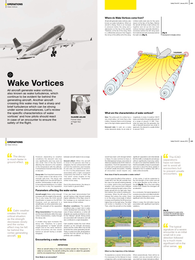 Wake Vortices: Operations | PDF | Vortices | Aircraft