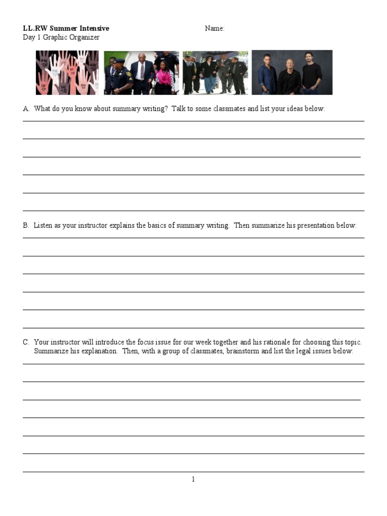 LL.RW Summer Intensive Graphic Organizer | PDF | Apa Style | Cognition