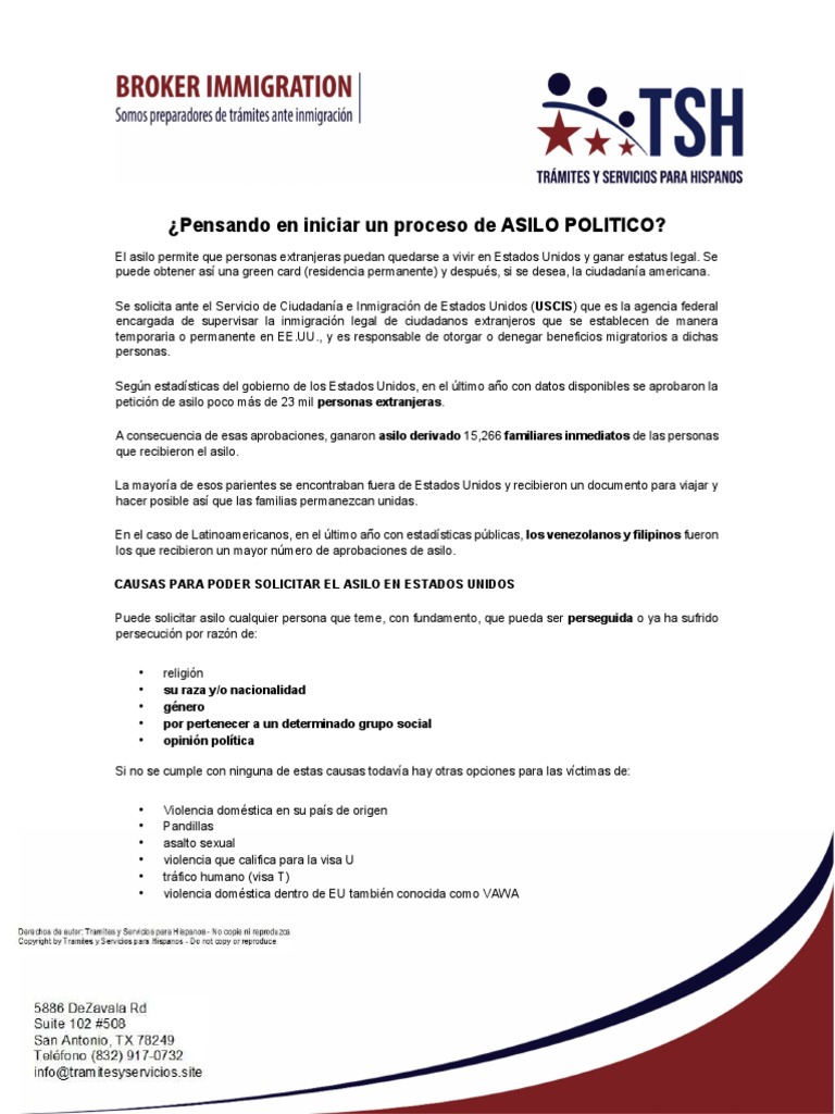 Guía para Solicitar Asilo Político en EE.UU. | PDF | Inmigración | Los ...