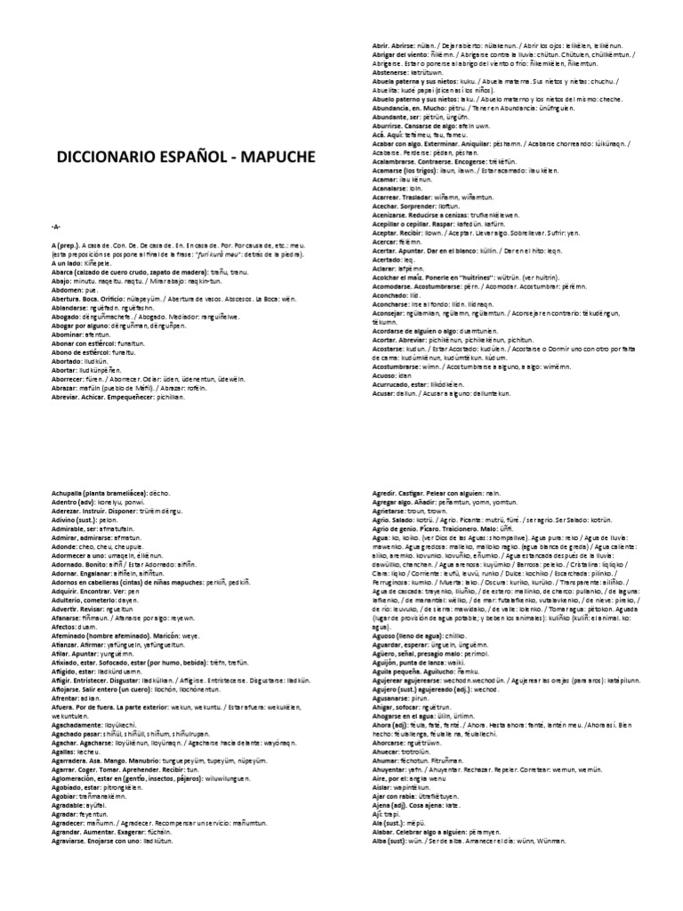 Diccionario Mapuche Final | PDF | Naturaleza