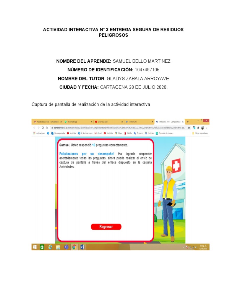 Actividad Interactiva N3 Pantallazo | PDF
