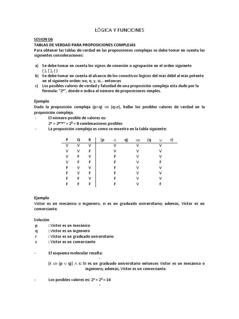 Sesion 6 | PDF | Proposición | Sintaxis (Lógica)
