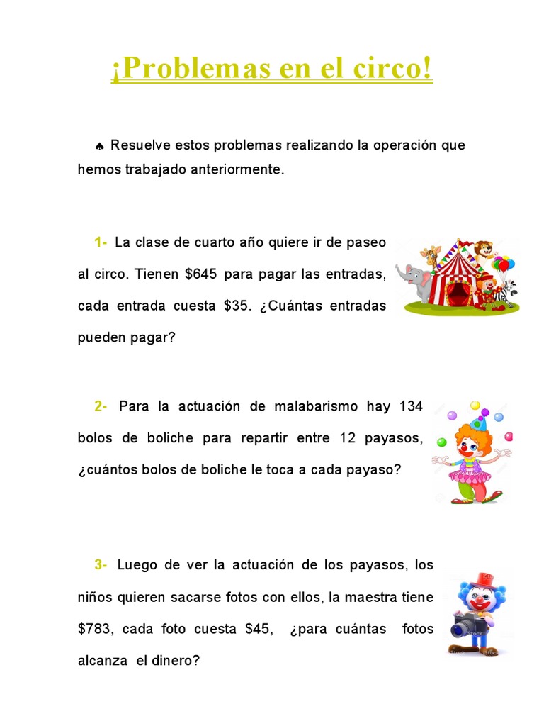 Problemas Matemáticos en el Circo | PDF