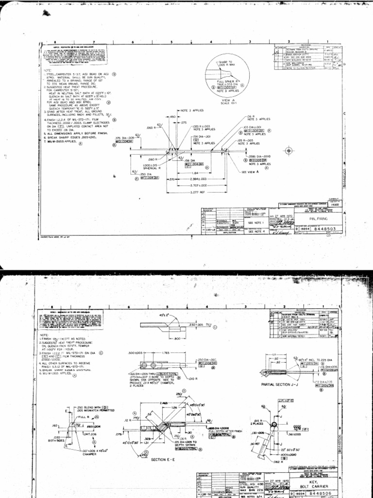M16 BCG Drawing Set PDF | PDF