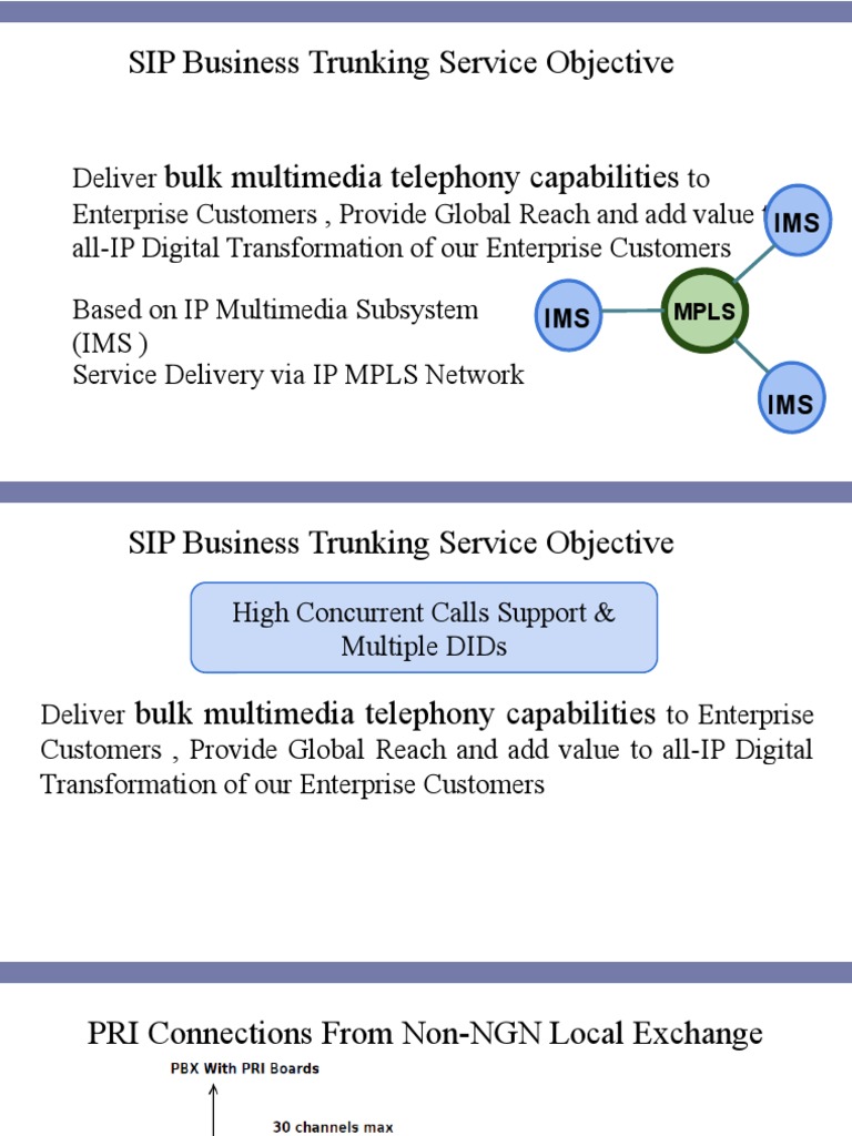 SIP Business Trunking Service Objective | PDF | Ip Multimedia Subsystem ...