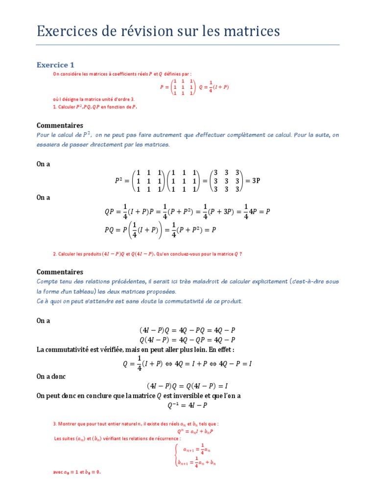Matrices PDF | PDF | Matrice (Mathématiques) | Nombre réel