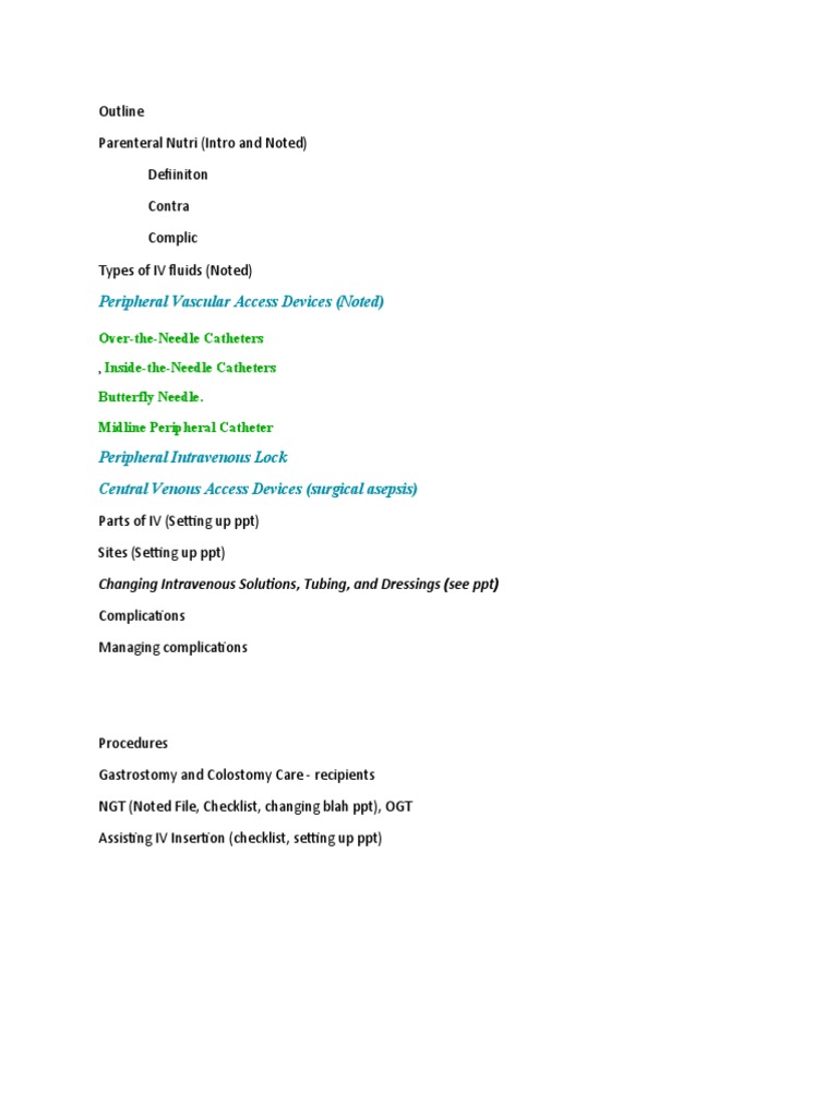 Peripheral Vascular Access Devices (Noted) | PDF