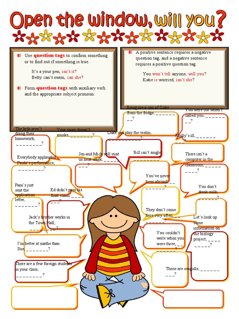 Question Tags Worksheet | PDF | Cognition | Linguistics