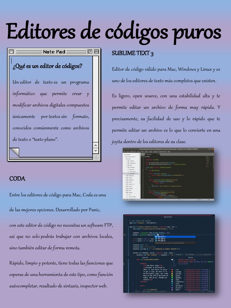 Editores de código puro HTML | PDF | HTML | Macintosh