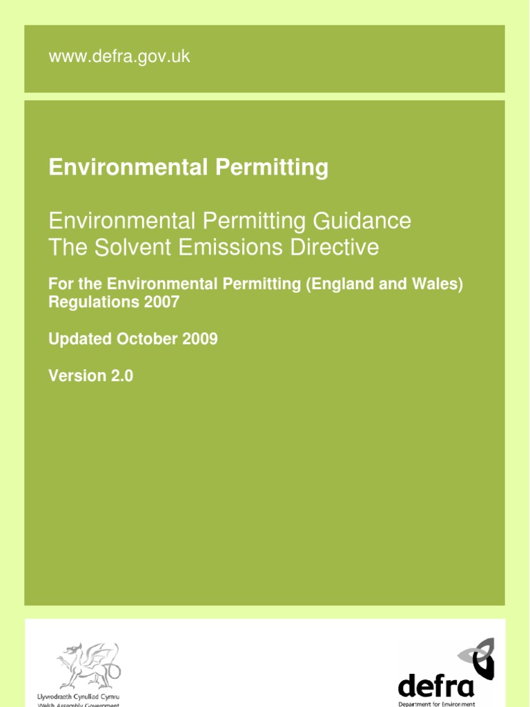 Environmental Permitting Guidance The Solvent Emissions Directive | PDF ...