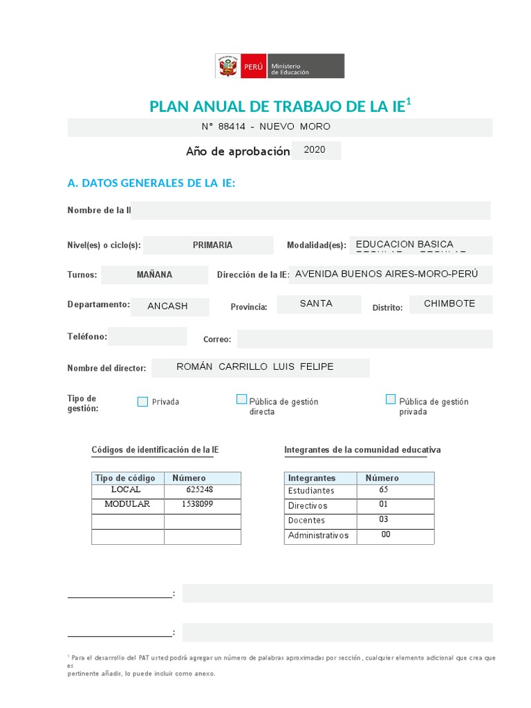 Plantilla PAT-editable | PDF | Informática | Informática y tecnología ...
