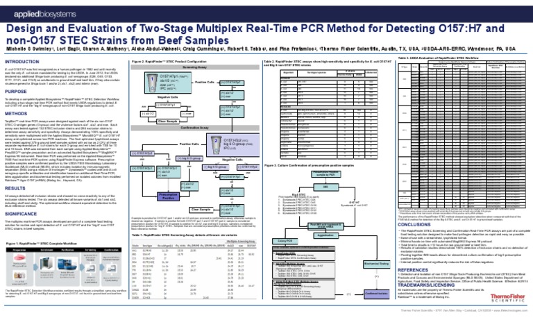 IAFP STEC Poster - v03 | PDF | Escherichia Coli | Medical Specialties