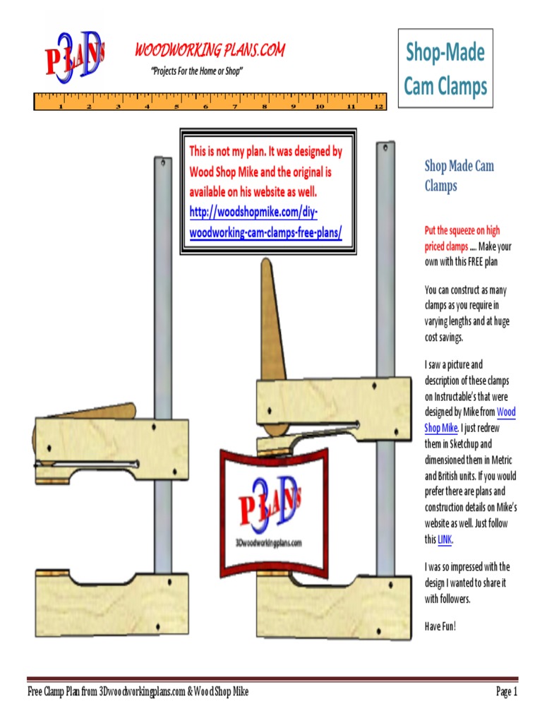 Cam Clamp Plan | PDF | Woodworking | Machining