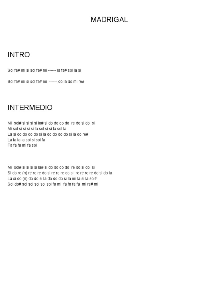 Madrigal PDF | PDF