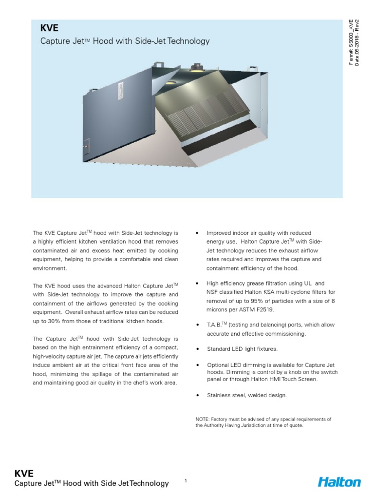 Halton CaptureJet KVE SS003 | PDF | Duct (Flow) | Building Engineering