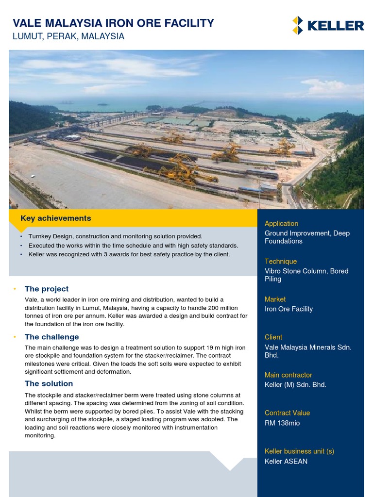 Project Summary Ground Improvement Vale Iron Ore Storage | Iron Ore ...