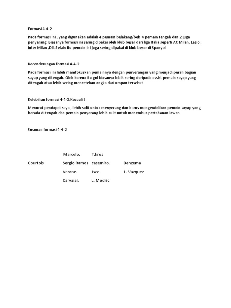 Formasi 4-4-2 | PDF
