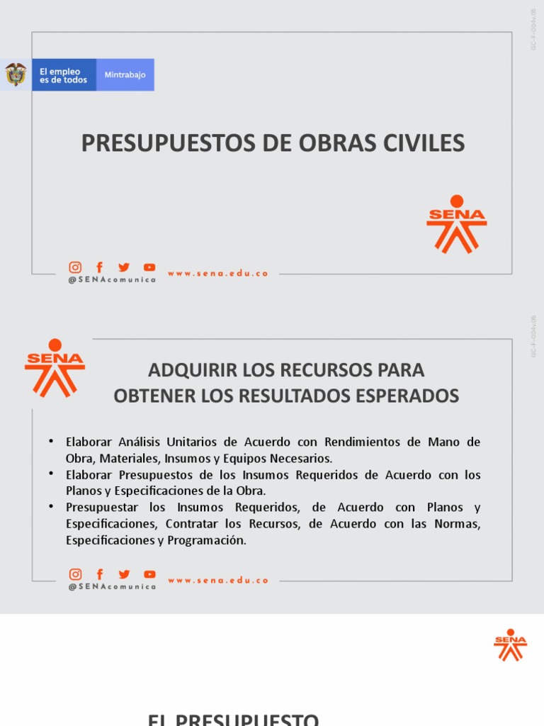 Presupuestos de Obras Civiles Guia General | PDF | Presupuesto | Salario