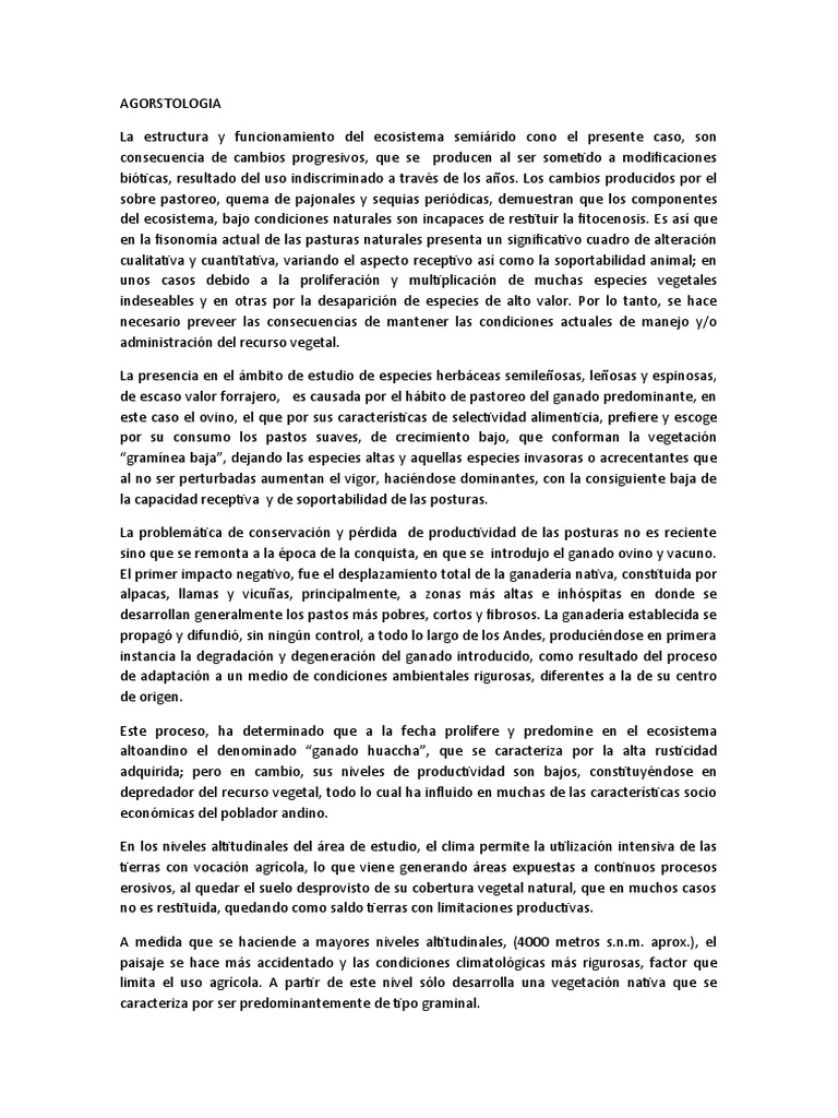 Agrostologia Pastos | PDF | Oveja | Suelo