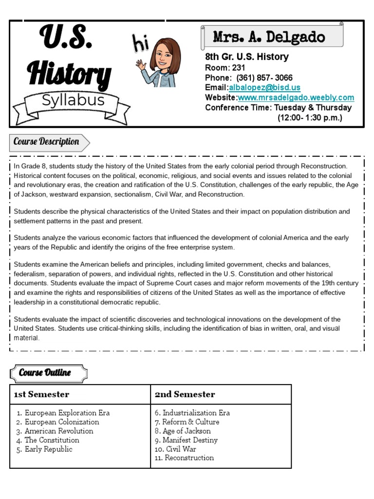 8th Grade U.S. History Syllabus | PDF | The United States | Test ...