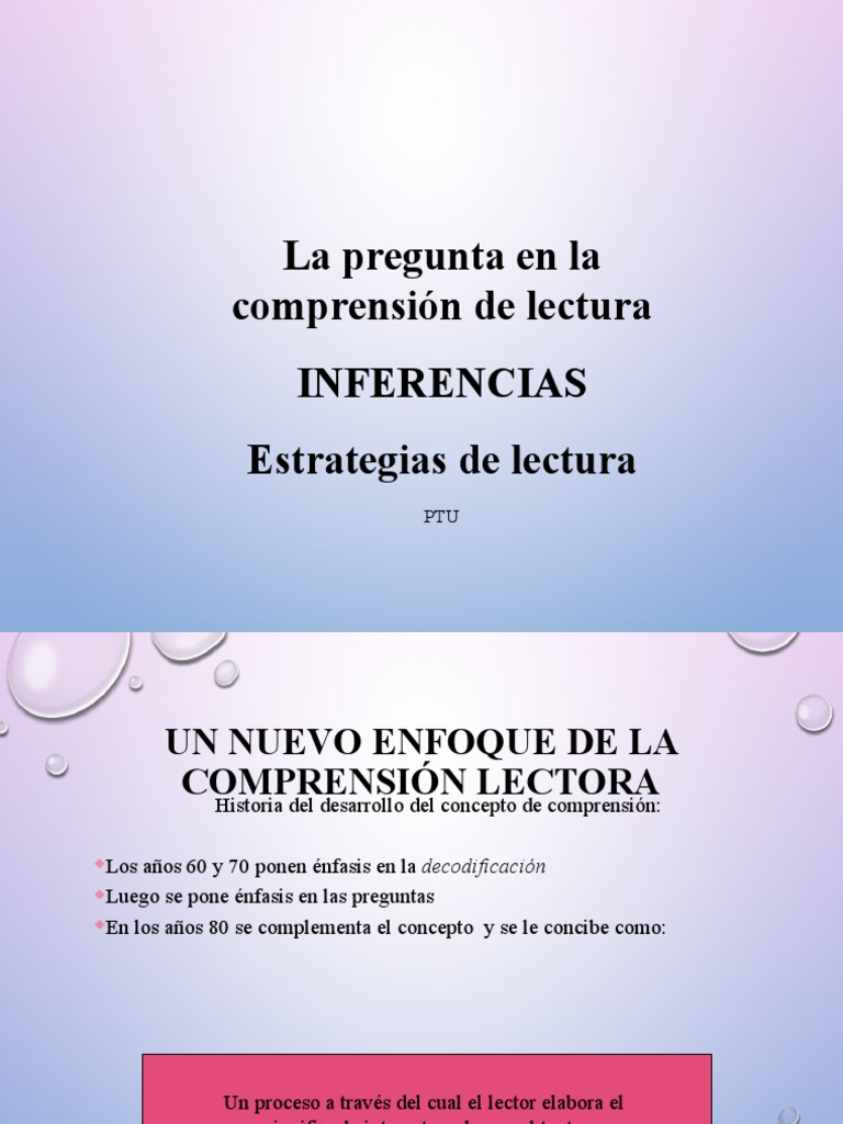 Presentación Inferencias | PDF | Comprensión | Ciencia cognitiva