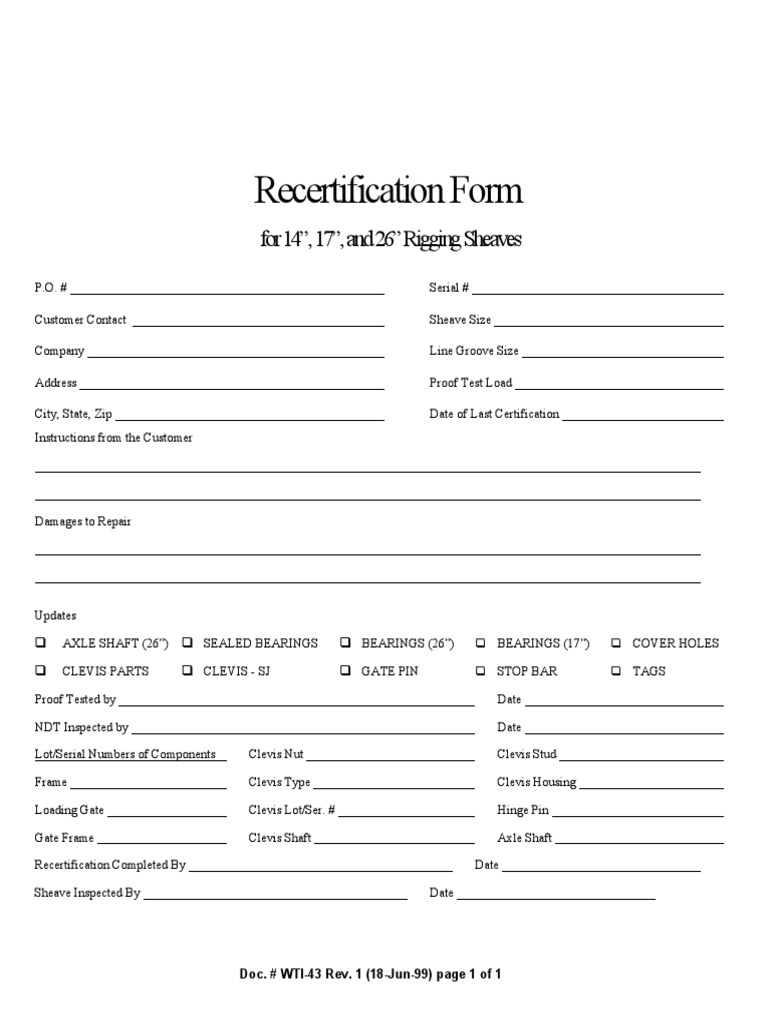 Recertification Form | PDF