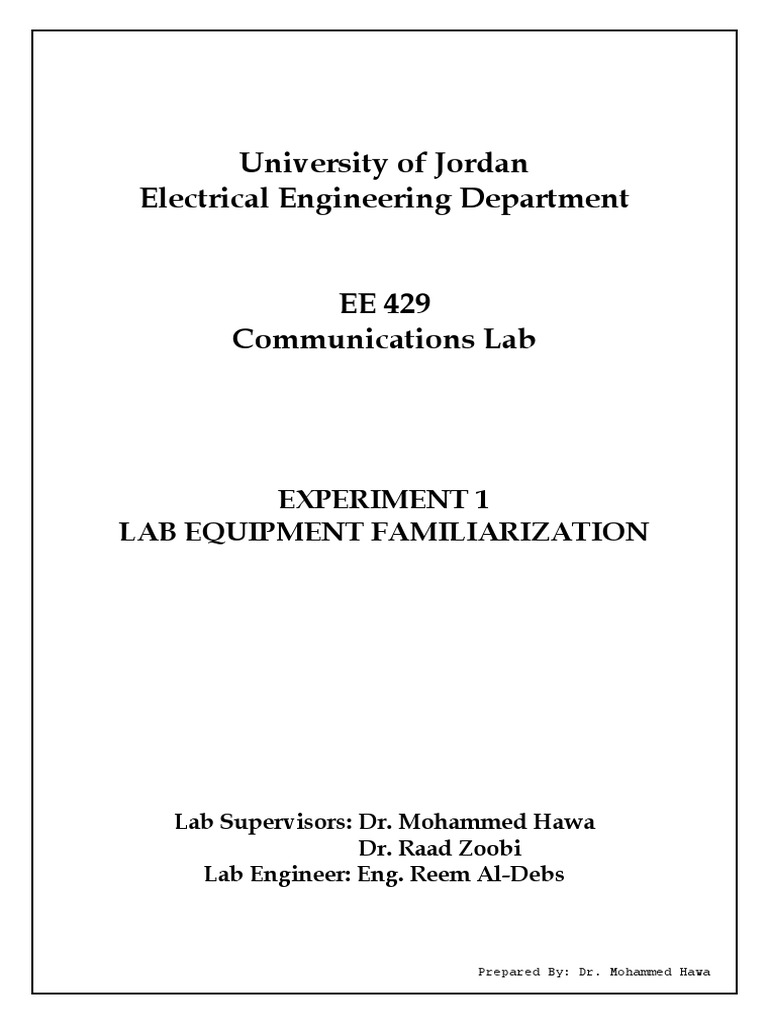 EXPERIMENT 1 - Pre-Lab - Kit + Oscilloscope PDF | PDF | Amplitude | Force