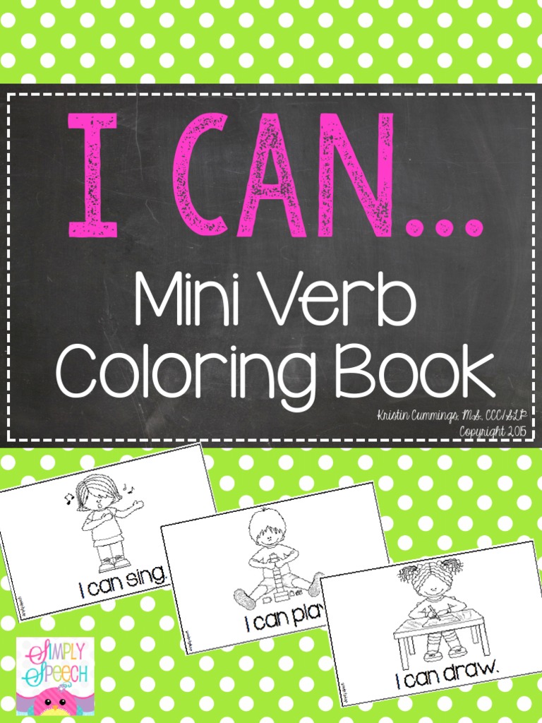 I Can : Mini Verb Coloring Book | PDF