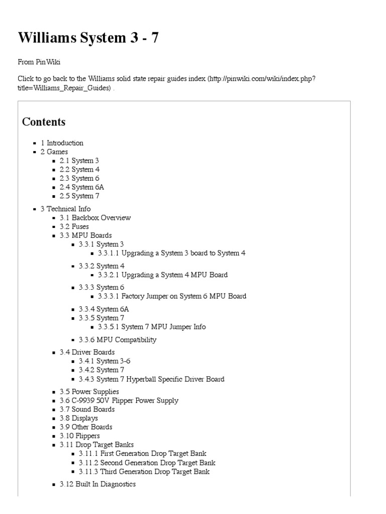 Williams System 3 Through 7 | PDF | Power Supply | Read Only Memory