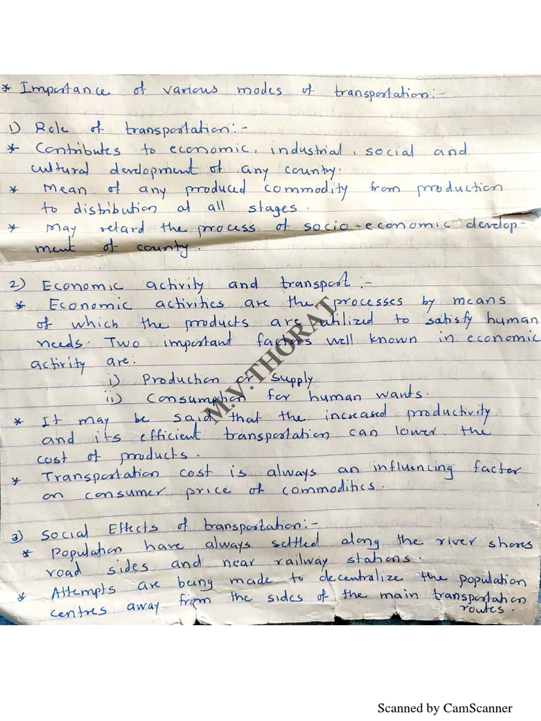 Module 1 Notes-Transportation Engineering Notes PDF | PDF