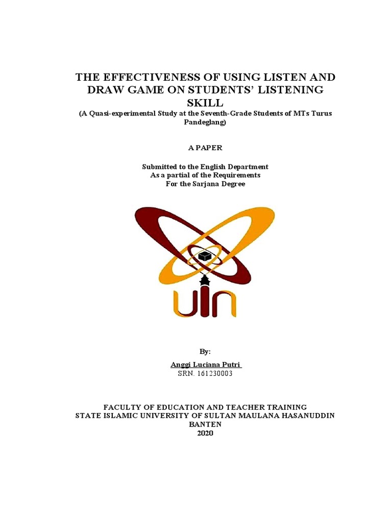 Effectiveness of Listen and Draw Game | PDF | English As A Second Or ...