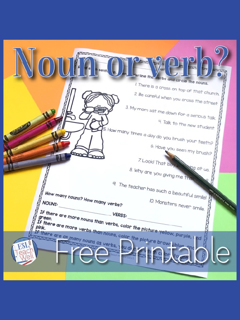 Nounsand Verbs Identification Practice FREEPrintable Worksheets | PDF ...
