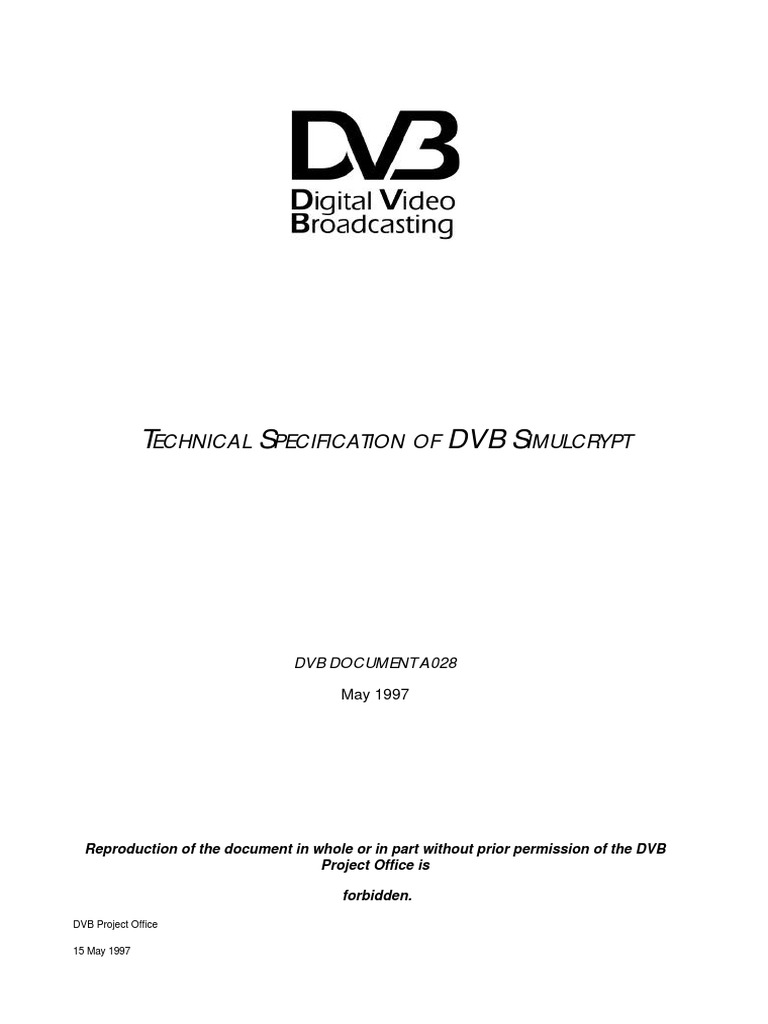 Technical Specification of DVB Simulcrypt | PDF | Transmission Control Protocol | Media Technology