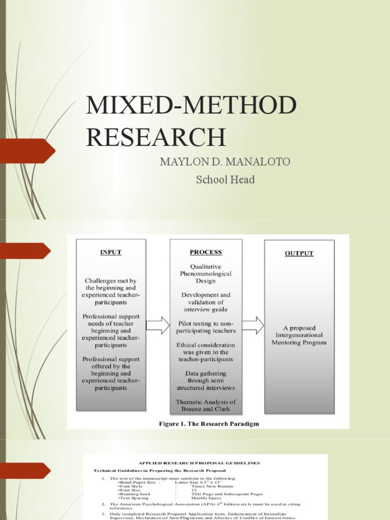 Mixed-Method Research: Maylon D. Manaloto School Head | PDF | Qualitative Research ...