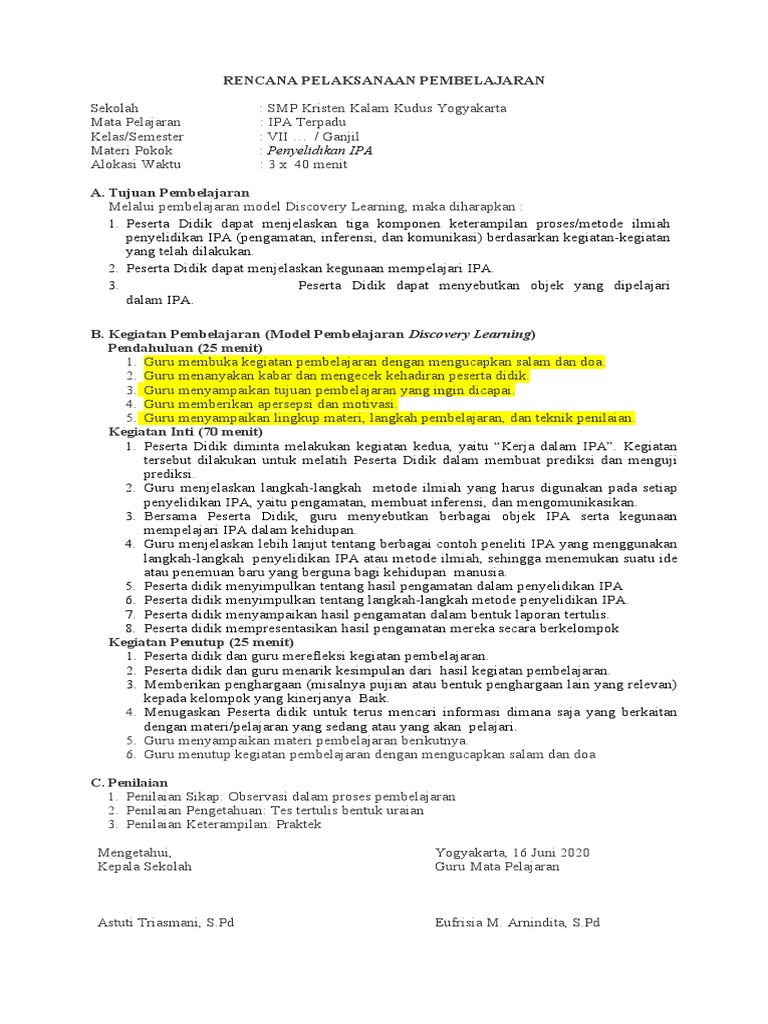 Draft RPP Merdeka Belajar 7.1 | PDF | Karier & Perkembangan