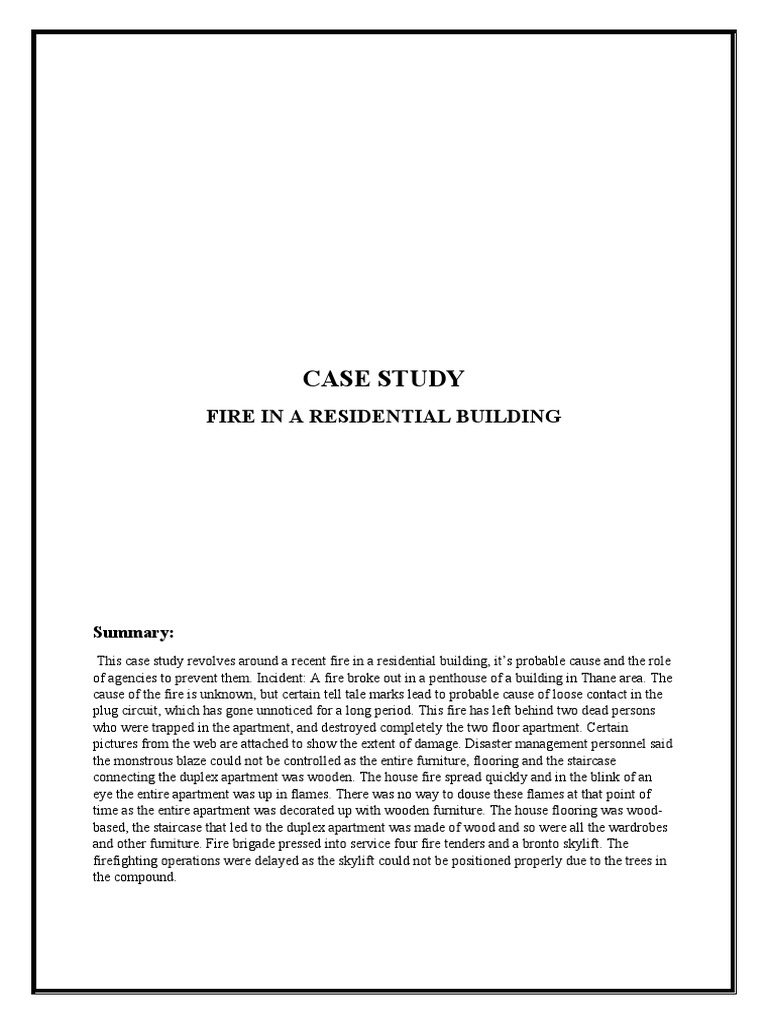 Case Study: Fire in A Residential Building | PDF | Ac Power Plugs And ...